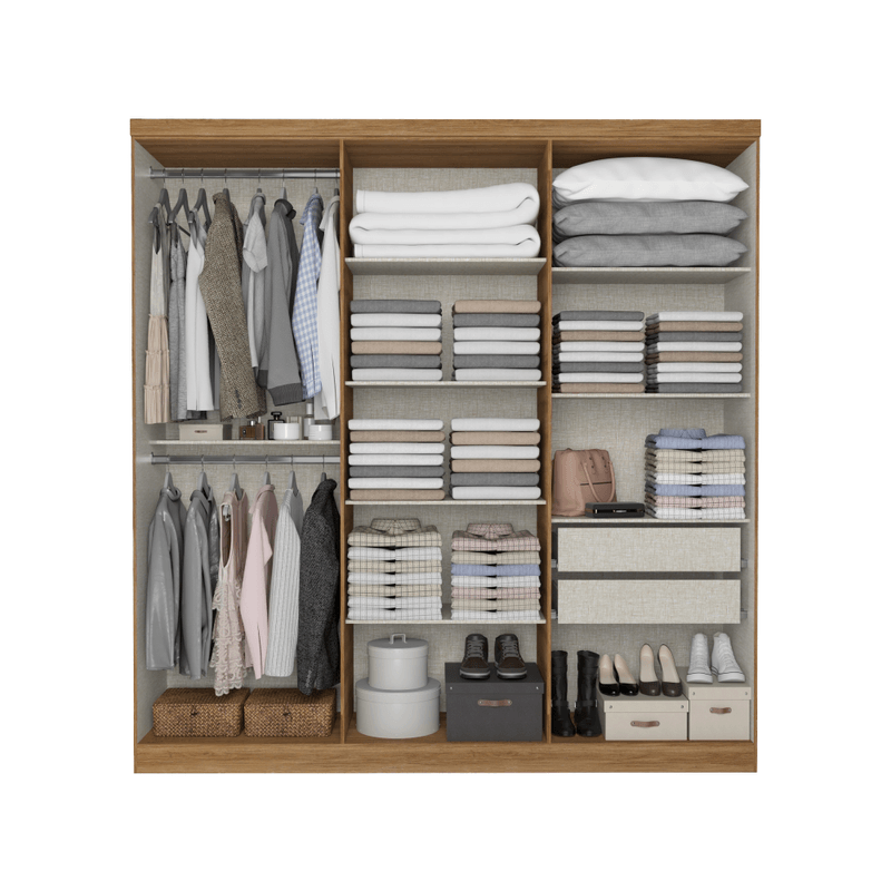 Guarda - Roupa / Roupeiro THB Presence, 6 Portas, 2 Gavetas, Almendra ...