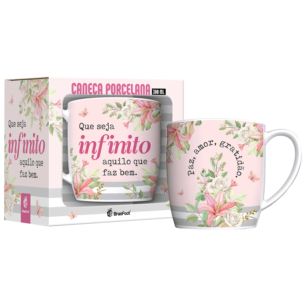 Caneca Urban Brasfoot Infinito Que Faz Bem 300ml, Porcelana - 13072 ...