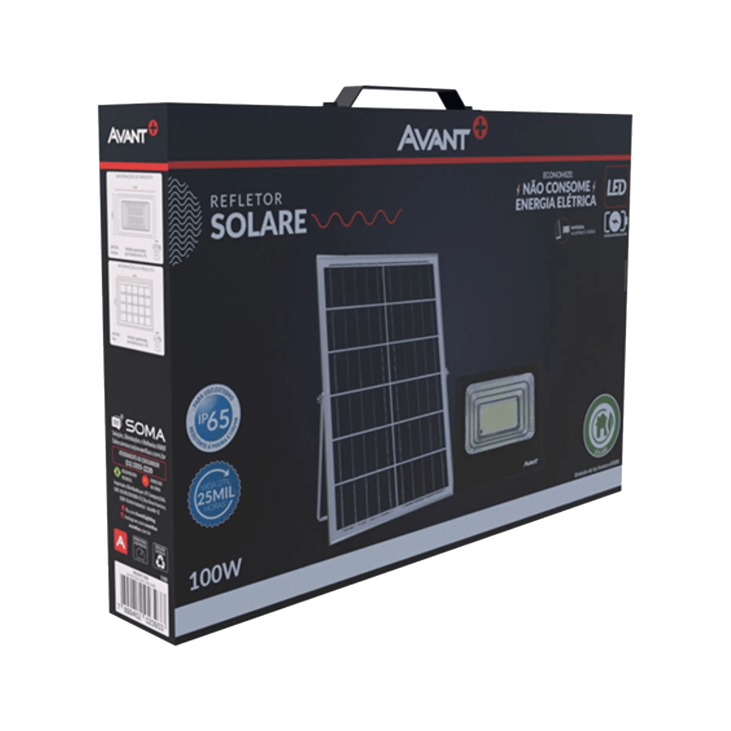 Refletor Avant Solar Com Sensor De Presença 200W Luz Fria 6500K ...